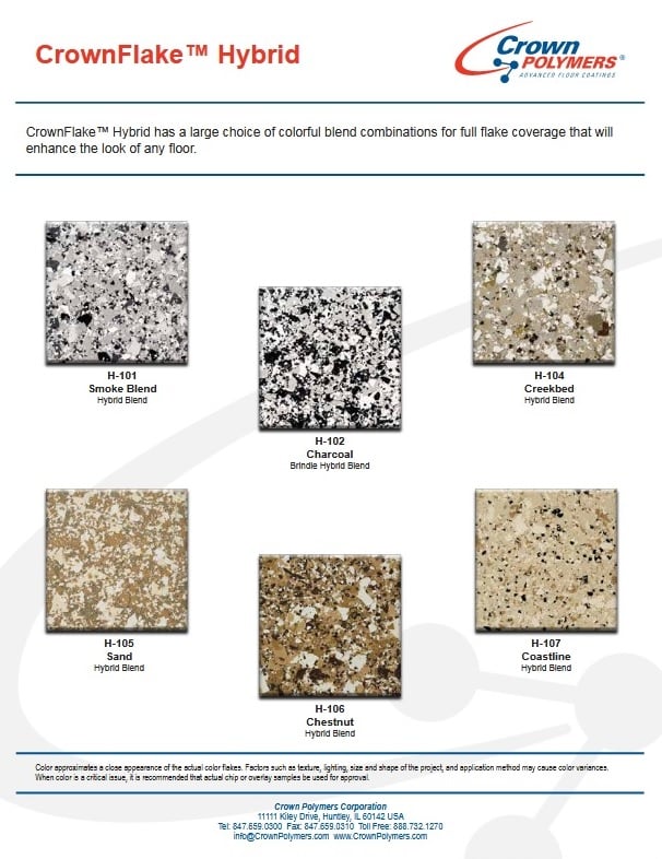 Color Charts | Crown Polymers Flooring Finishes