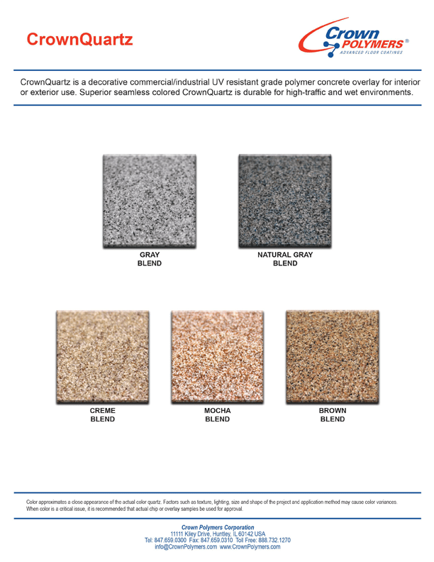 Color Charts | Crown Polymers Flooring Finishes